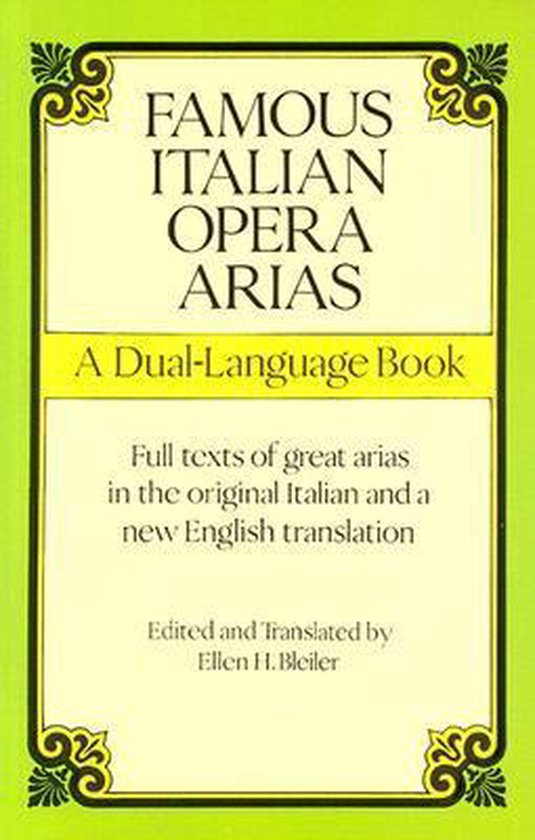 Famous Italian Opera Arias, Opera And Choral Scores | 9780486291581 ...