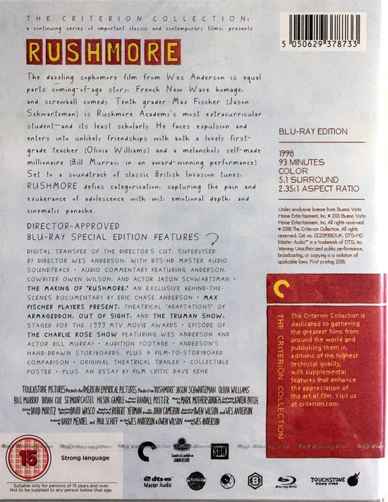 Rushmore [The Criterion Collection] [Blu-ray] [2018] (Blu-ray) | Dvd's ...