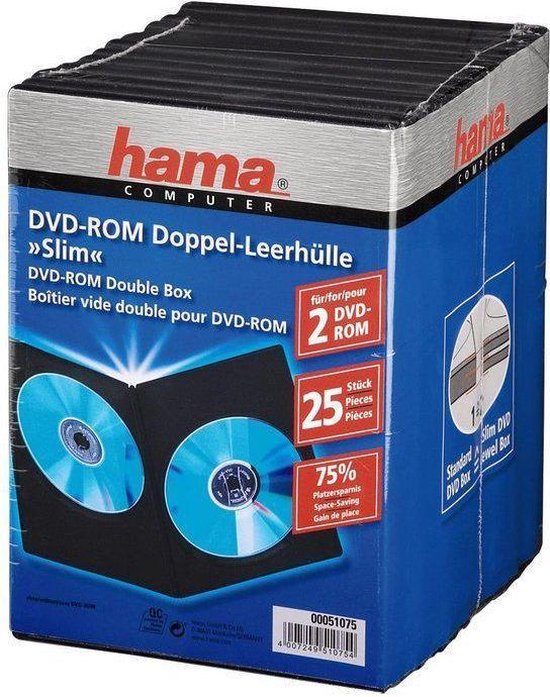 Hama 04751075 DVD-ROM Slim - Dubbelbox - Zwart | bol.com