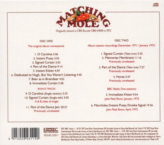 Matching Mole =2Cd=, Matching Mole | Musique | bol