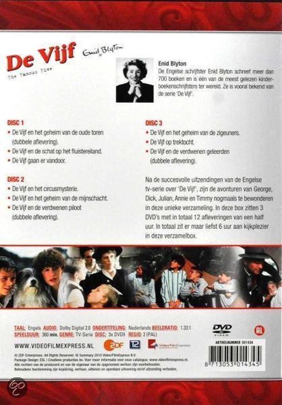 De Vijf Serie - Enid Blyton - 3 dvd's met 12 afleveringen | bol