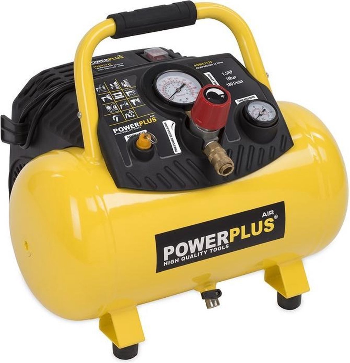 bol.com | Powerplus POWX1723 - Compressor - 10 bar - 12 liter tankinhoud