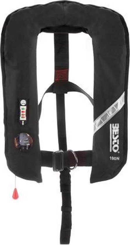 BESTO INFLATABLE PRO reddingsvest 190N / Pro zwart opblaasbaar zwemvest ...