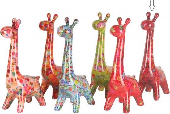 Spaarpot giraffe 28 cm donker rood | bol
