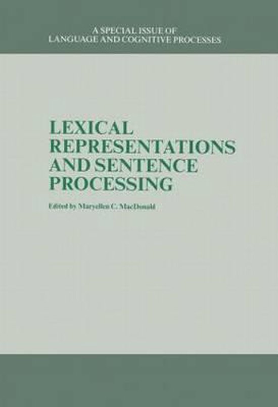 Special Issues of Language and Cognitive Processes- Lexical Representations And... | bol
