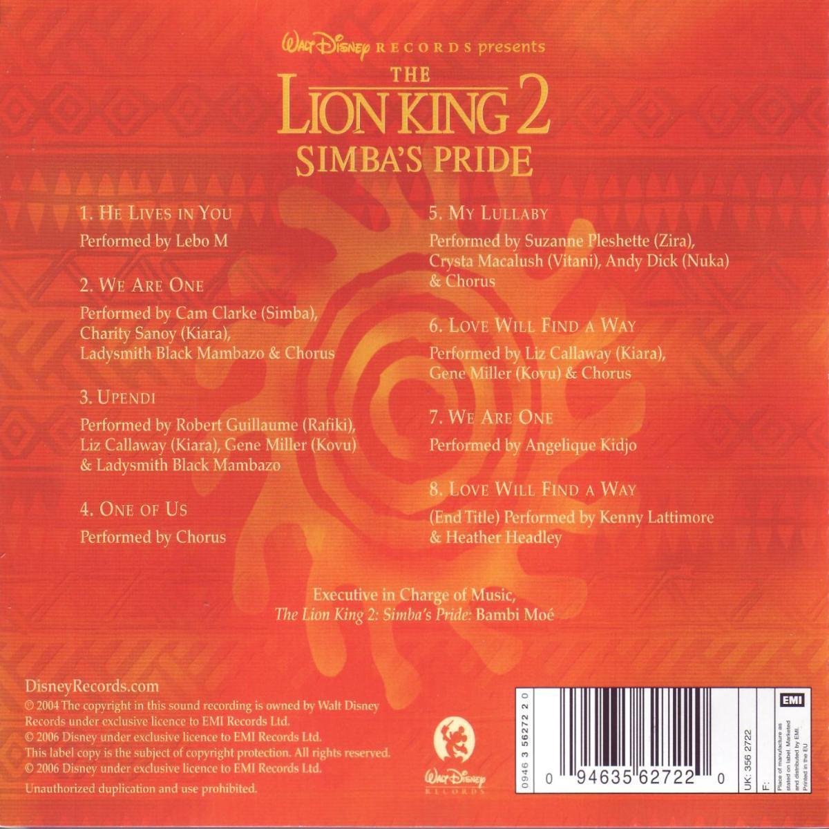 The Lion King 2 - Simba S, Original Soundtrack | CD (album) | Musique ...