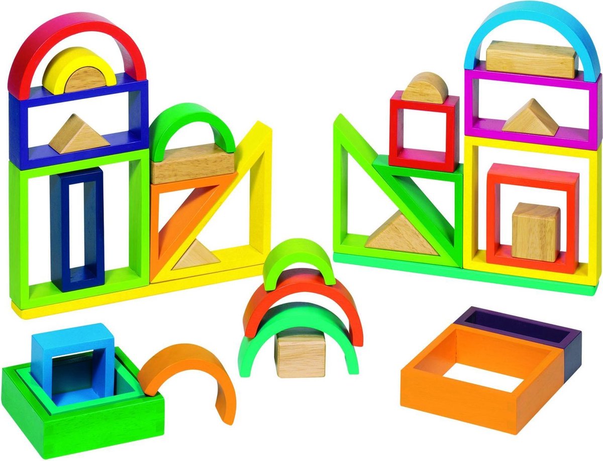 Goki Bouwstenen regenboog | bol.com