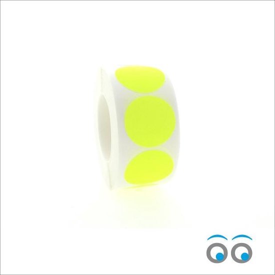 Etiketten - Stickers - fluor geel - O35 mm - rol van 1000 stuks | bol.com