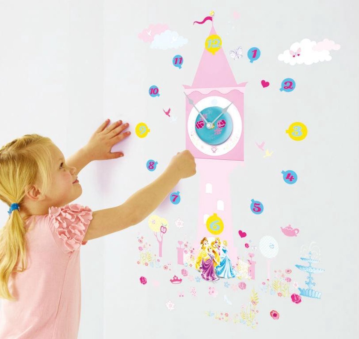 Disney Princess Tick Tock Clock - Sticker - multicolour | bol.com