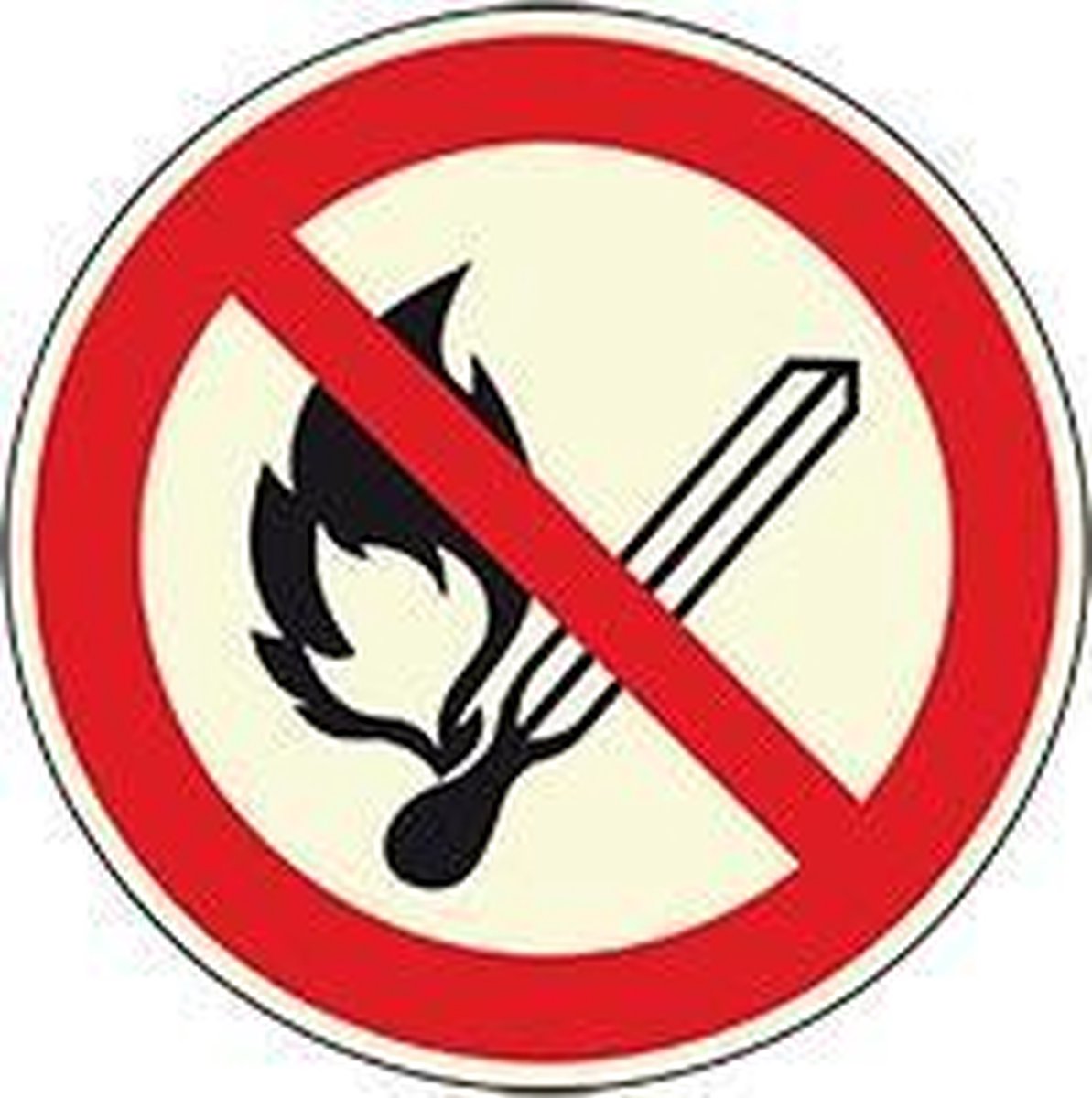 Roken en open vuur verboden bord - aluminium - P003 200 mm | bol.com