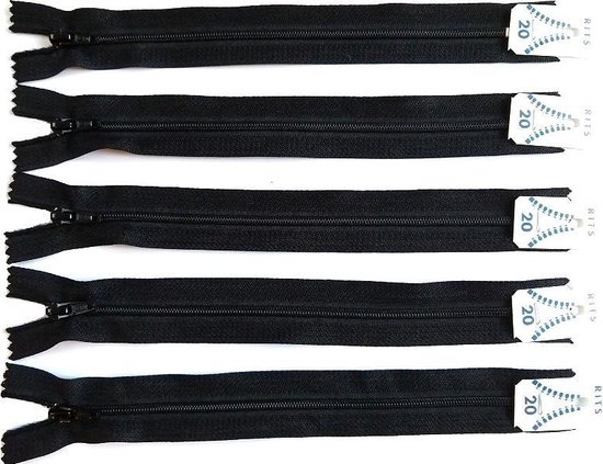 Ritsen 20 cm, 5 stuks, kleur zwart. niet-deelbaar | bol