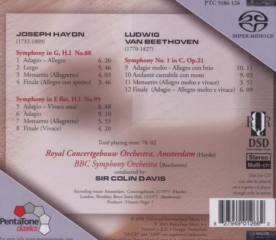 BBC Symphony Orchestra, Sir Colin Davis - Haydn & Beethoven: Symphonies (Super Audio... | bol.com