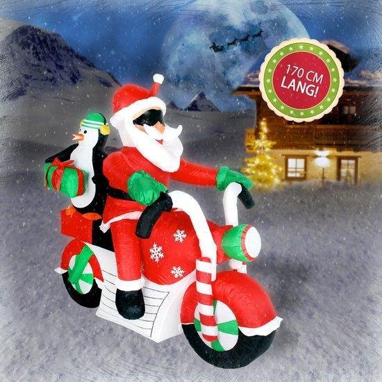 Trend24 - Reuze kerstman op motor LED 200 cm | bol.com