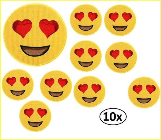 10x Applicatie SMILEY hart 10x10 cm | bol