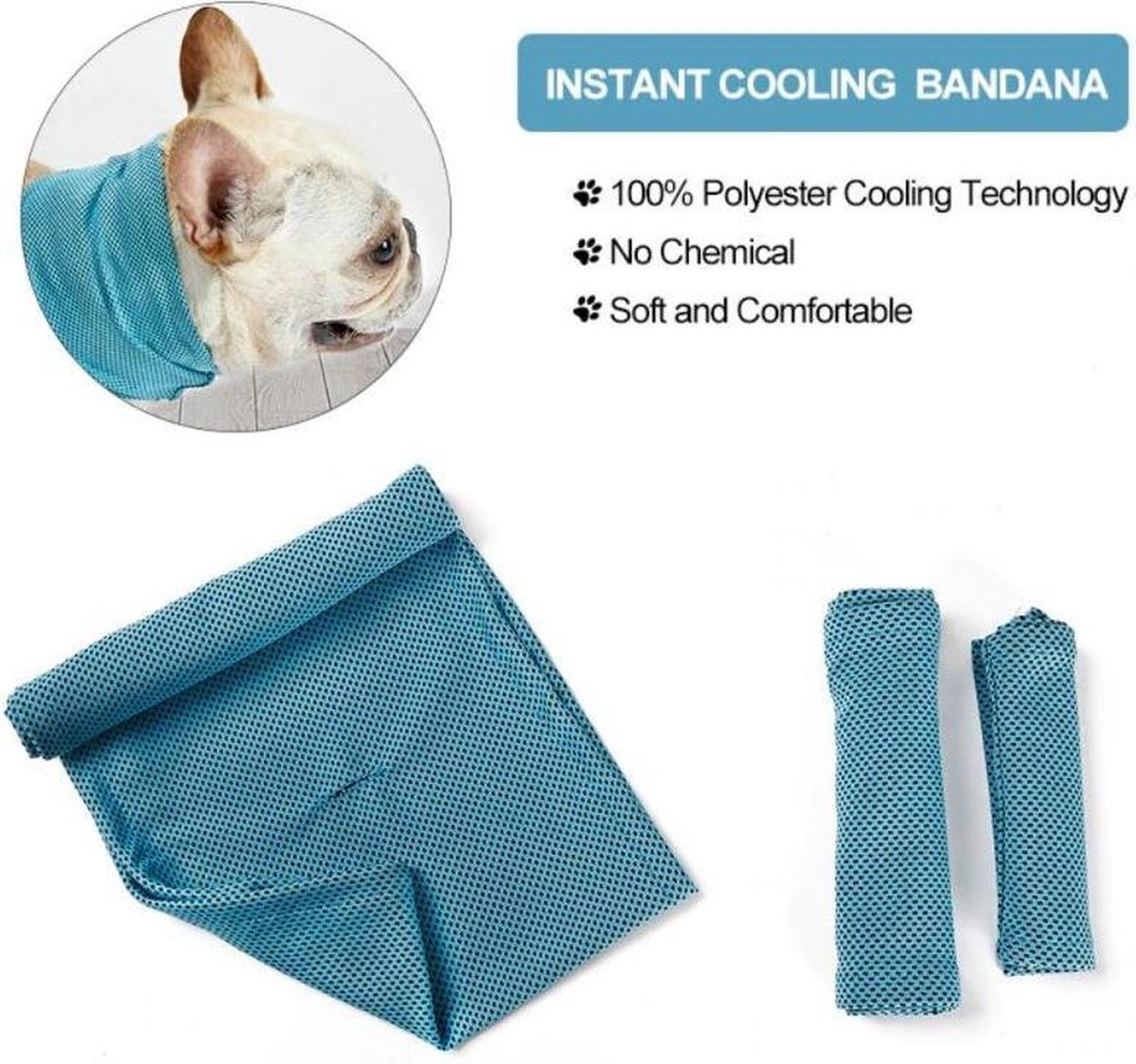 Verkoelende Honden Halsband - Koelhalsband - Cooling bandana - Blauw ...