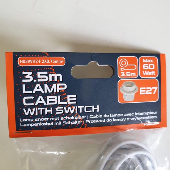 Lamp Snoer met schakelaar - 3.5m - E27 | bol
