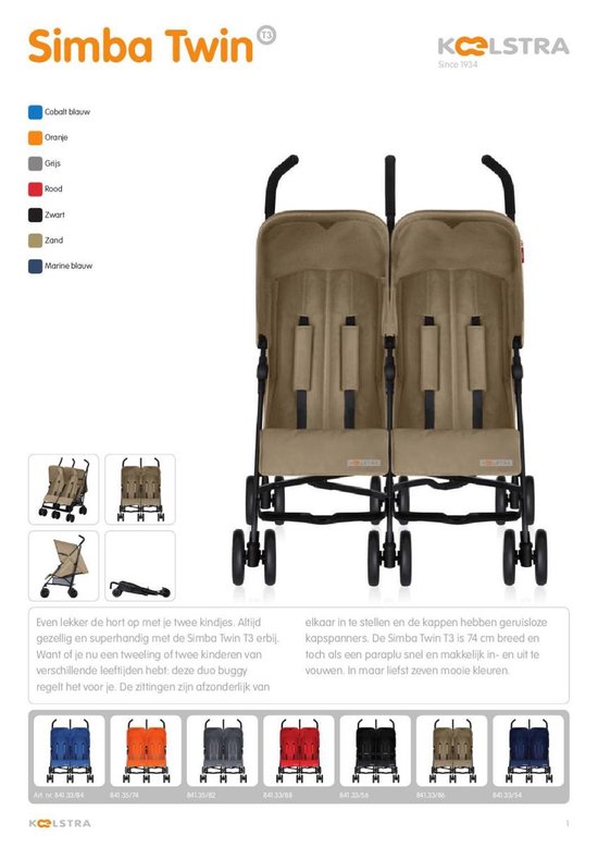 Koelstra Simba Twin T3 - Buggy - Plume | bol.com