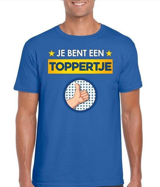 Toppers Blauw feest shirt - Je bent een toppertje met duim omhoog voor ...