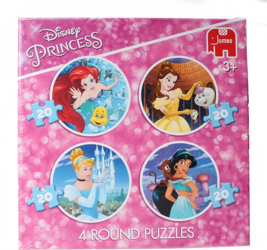 Disney Princess 4in1 round Puzzle | bol.com