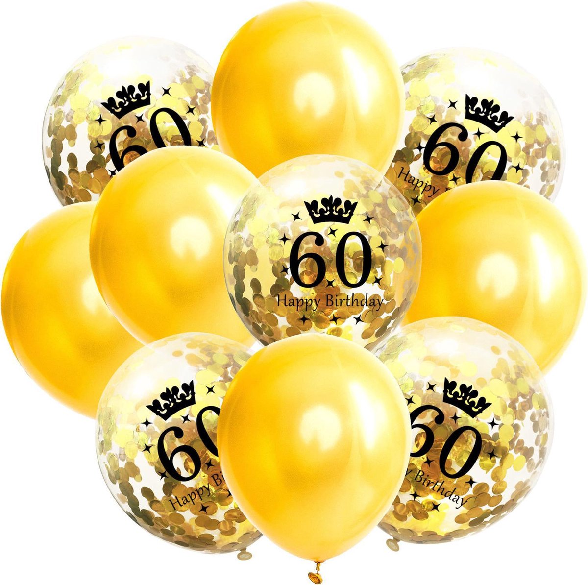 bol.com | Set van 10 ballonnen voor 60 jaar - Met opdruk 60 Happy Birthday