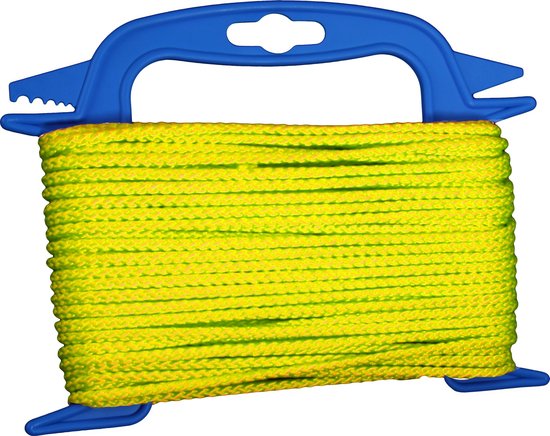 Gevlochten Koord – 20 meter – 4mm - Geel – Touw - Handhaspel | bol.com