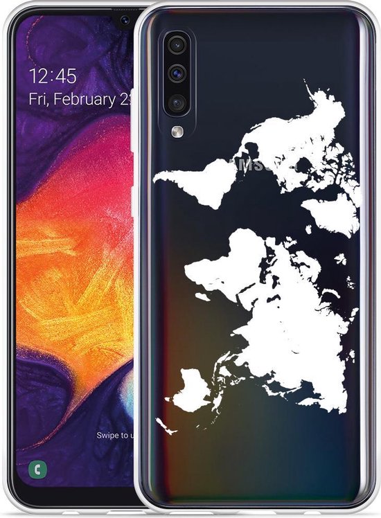 Cazy Hoesje geschikt voor Samsung Galaxy A50 - World Map | bol