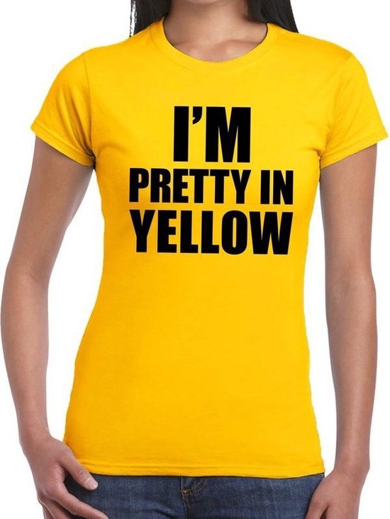 I'm pretty in yellow t-shirt geel dames XXL | bol