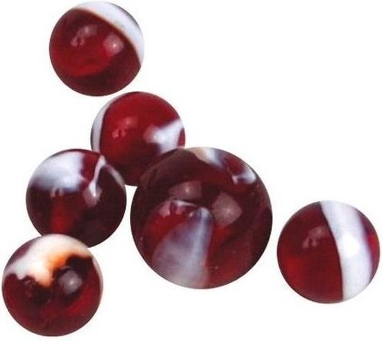 42x Don Juan knikkers rood/wit | bol.com