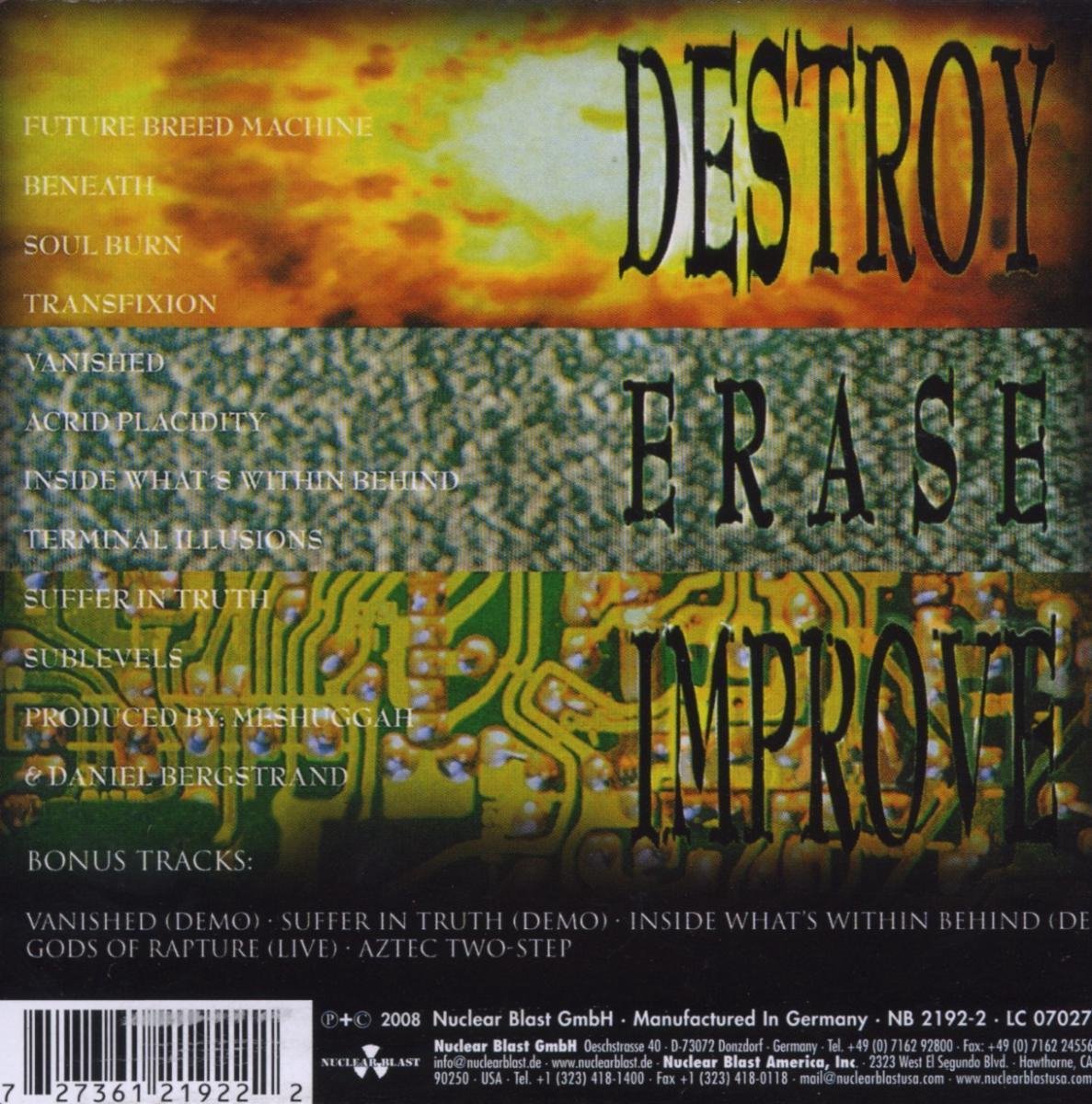 Destroy Erase Improve Reloaded, Meshuggah | CD (album) | Muziek | bol.com