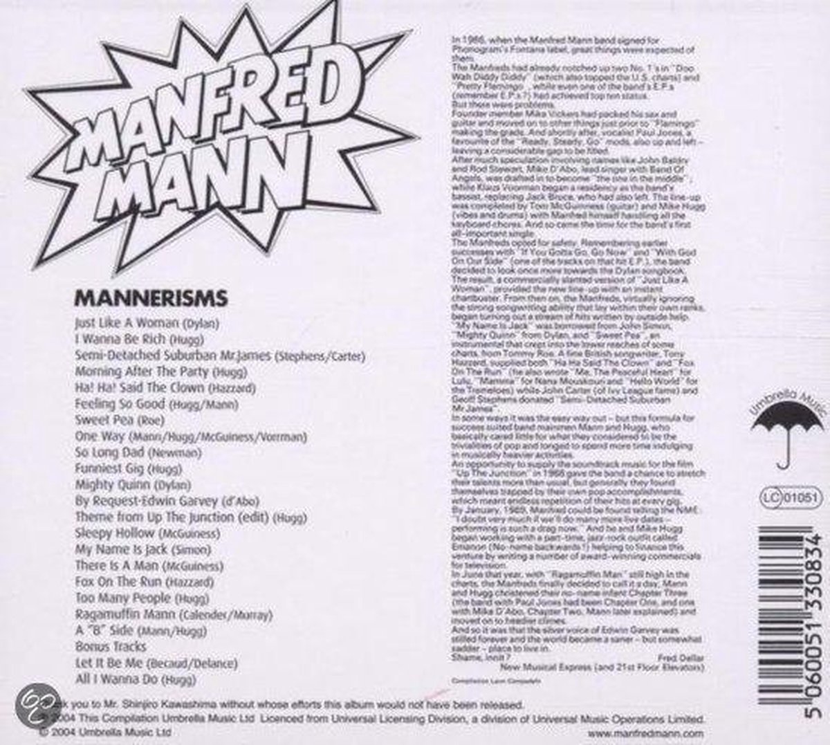 Mannerisms, Manfred Mann | CD (album) | Muziek | bol.com