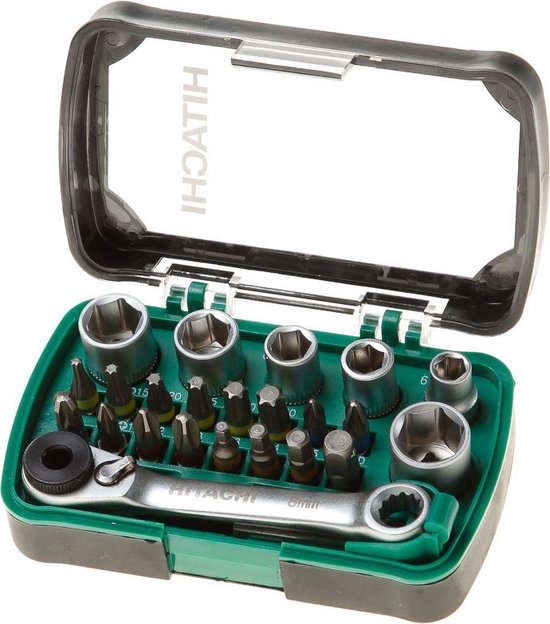 Hikoki Bitset inclusief doppen en ratel in assortiment 24-delig | bol.com