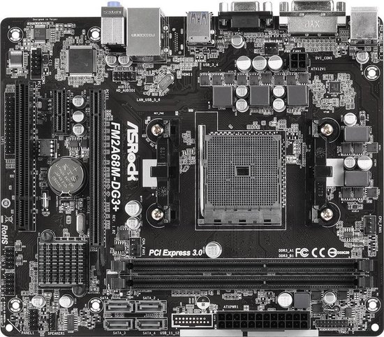 Asrock FM2A68M-HD+ moederbord AMD A68H Socket FM2+ micro ATX | bol.com