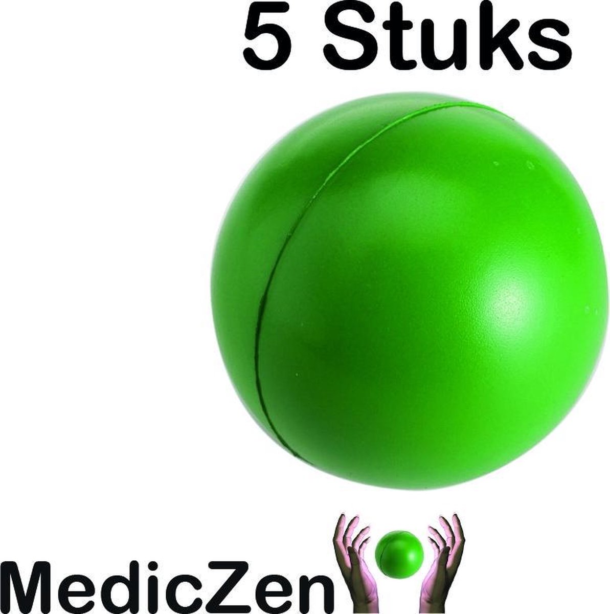 5 Stuks Stressbal Anti stress. Fysio. 6 cm. Groen. Laat je frustratie ...