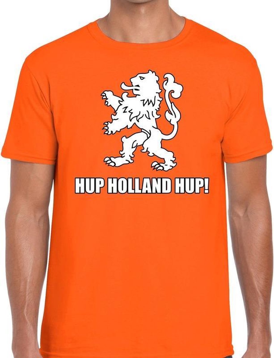 Nederland supporter t-shirt Hup Holland Hup oranje voor heren L | bol.com