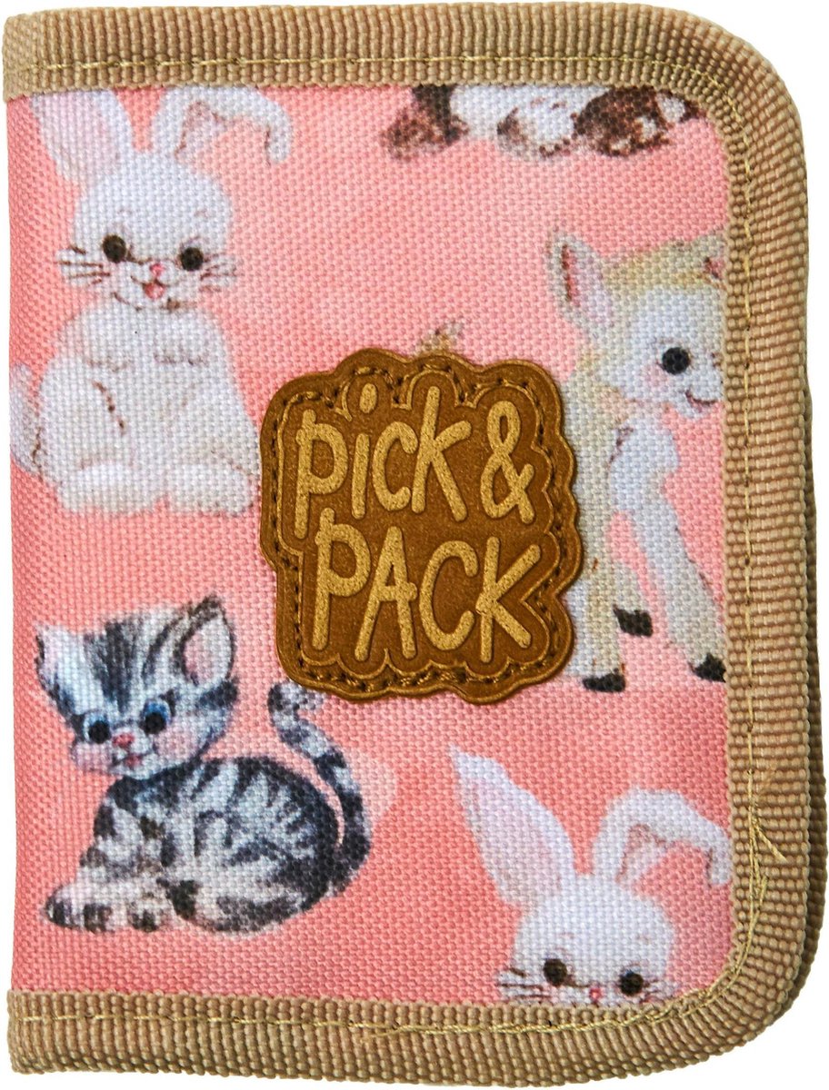 Pick & Pack Wallet - Cute Animal Wallet / Coral | bol.com