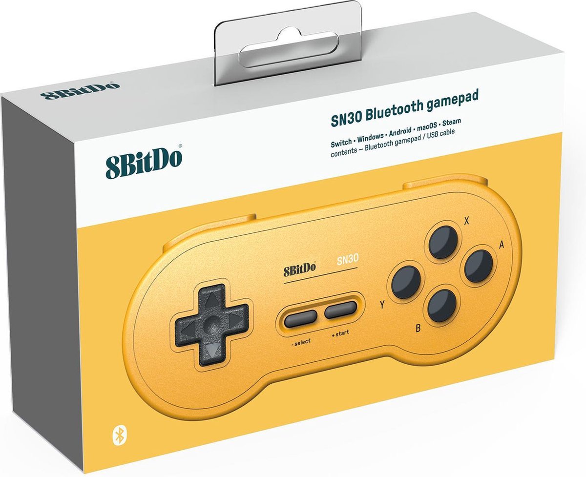 8BitDo SNES 30 Bluetooth Controller GB Pocket Yellow Edition | bol.com