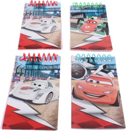 Disney Notitieboekjes 10 Cm Cars 4 Stuks | bol.com