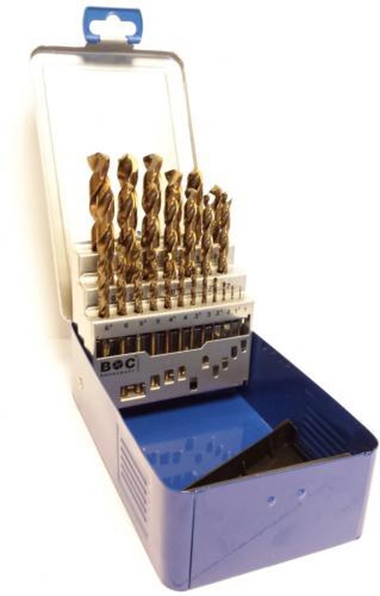 Profi Plus cobalt borenset 25 delig DIN338 spiraalboren HSS-E (Co 5) | bol