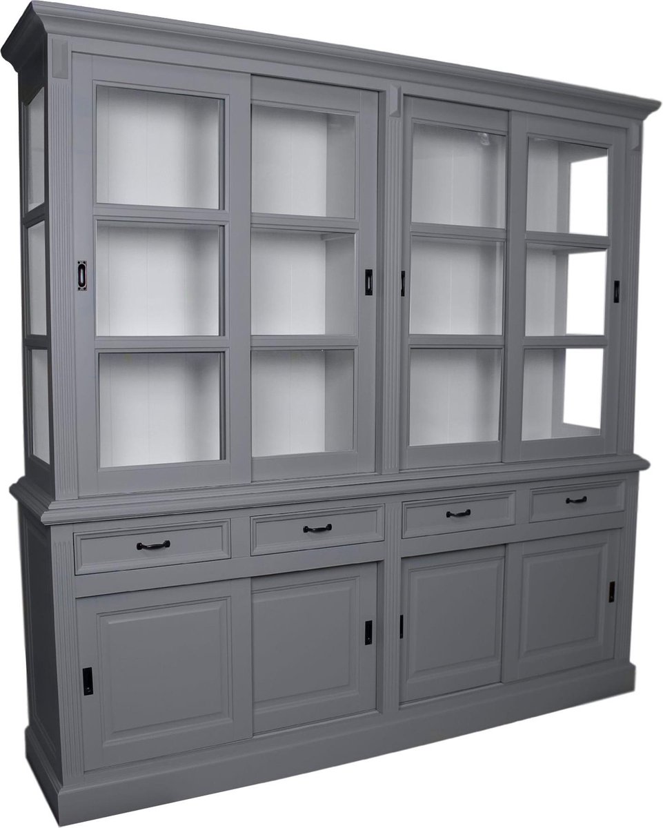 HSM Collection Buffetkast Provence - 220 cm - donkergrijs | bol.com