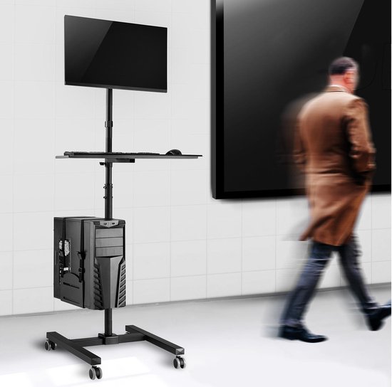 Maclean MC-793 - Monitorstandaard op wielen - statief - PC houder ...