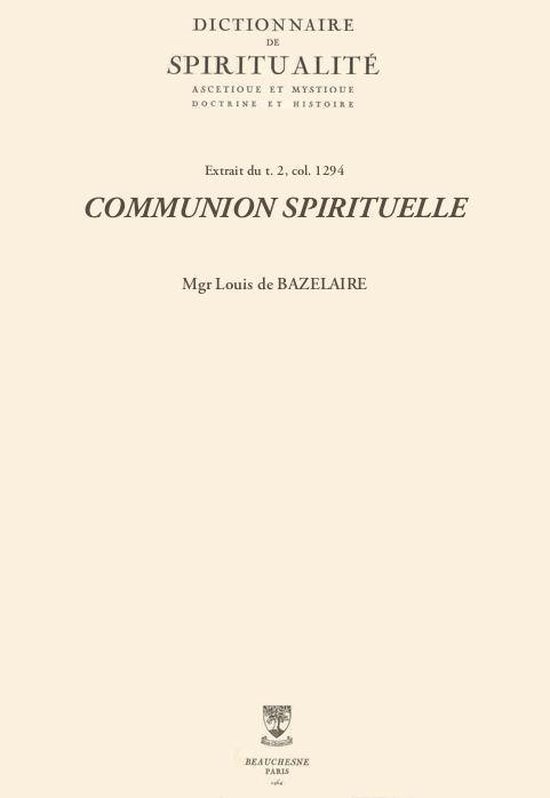 COMMUNION SPIRITUELLE (ebook), Mgr Louis de Bazelaire | 9782701079479 ...
