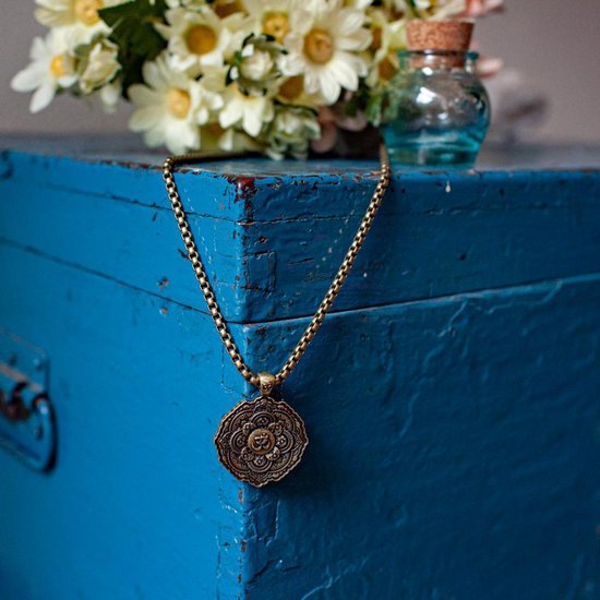 Tibetaanse OHM Hanger Metalen Ketting – Goudkleurig | bol