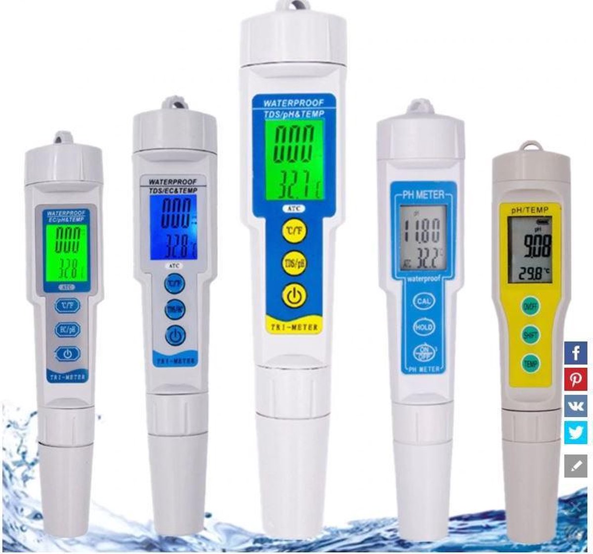 Professionele EC/TDS Temperatuur meter pen Geleidbaarheid Water ...