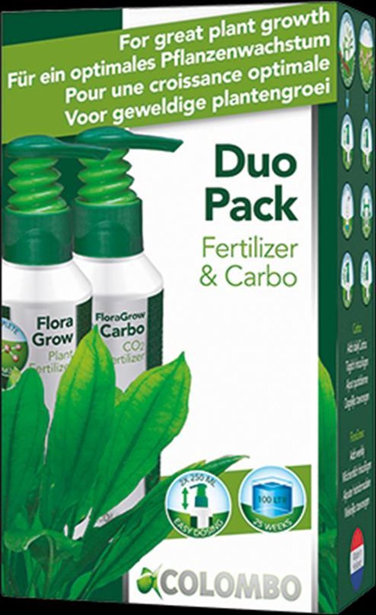 Colombo flora grow en carbo duo pack voeding en co2 voor waterplanten | bol