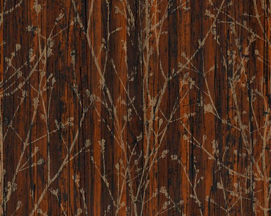 TAKKEN OP HOUT BEHANG - Bruin - AS Creation Borneo | bol