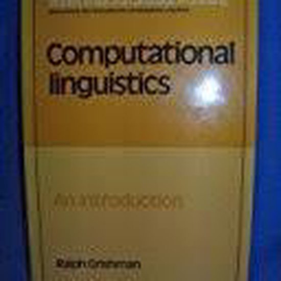 Computational Linguistics | 9780521310383 | Ralph Grishman | Boeken | bol