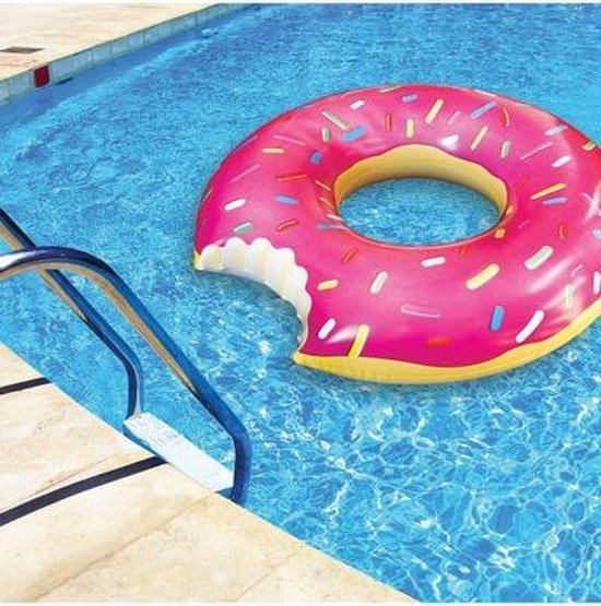 Grote Zwemband Roze Strawberry Donut Pool Float 12m
