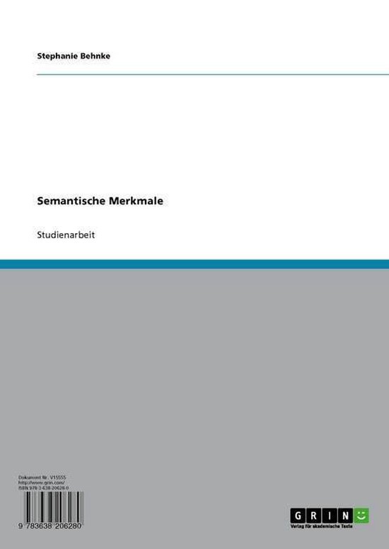 Semantische Merkmale (ebook), Susan Behnke | 9783638206280 | Boeken ...