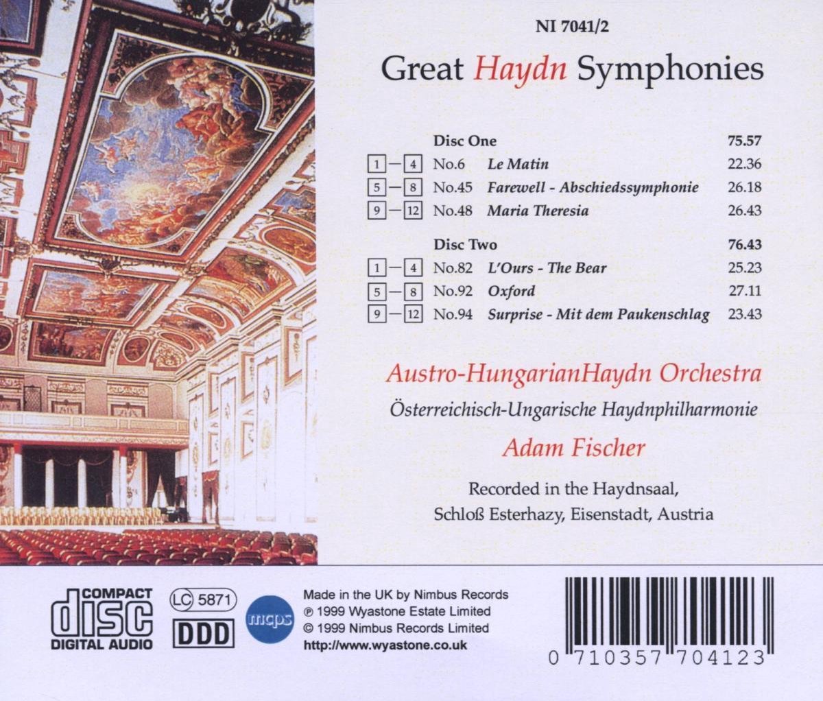 Austro-Hungarian Haydn Orchestra, Ádám Fischer - Haydn: Symphonies, Nos ...