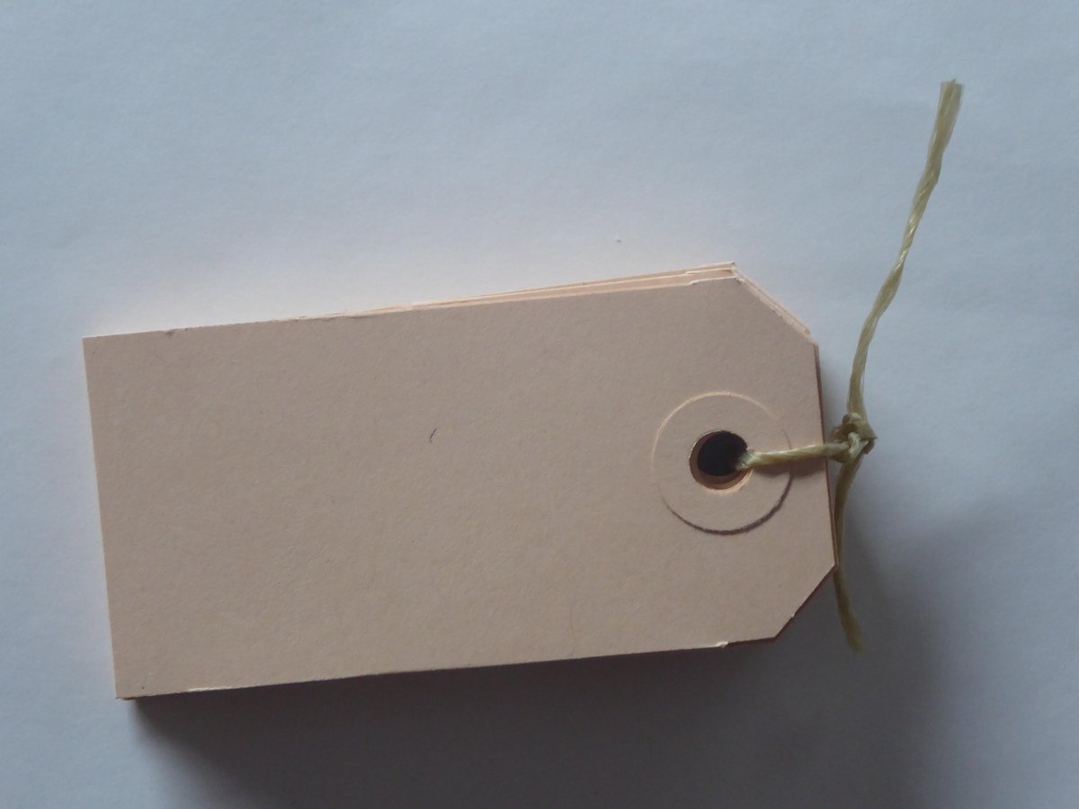 label 90 x 45 mm karton 200 stuks - crème kleur - gebundeld per 20 ...